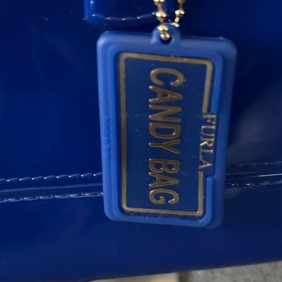 Furla | Bags | Nwt Furla Blue Glossy Rubber Mini Candy Satchel | Poshmark